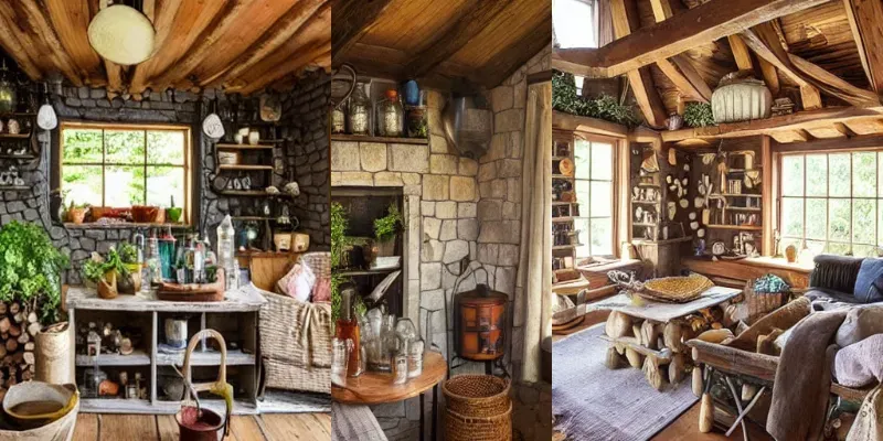 Wood Interior Design Cottages Living Rooms Stable Diffusion Prompt ...