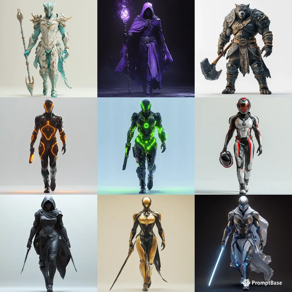 3D Character Concepts For Action Games Midjourney Prompt | PromptBase