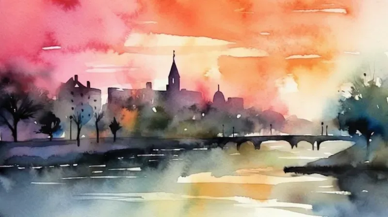 Real Watercolor Landscapes With Textures Midjourney Prompt | PromptBase