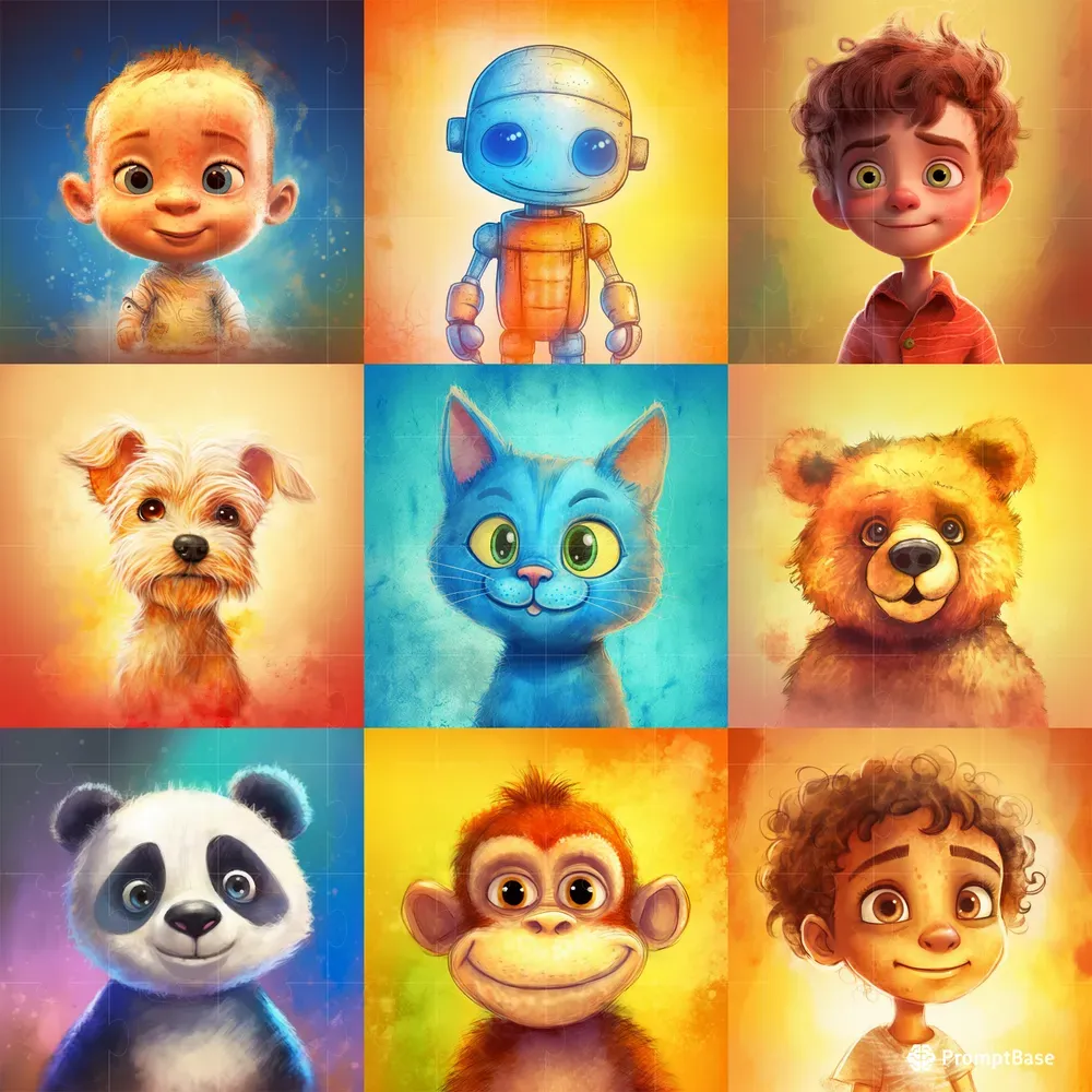 Cute Disney Pixar Characters Midjourney Prompt | PromptBase