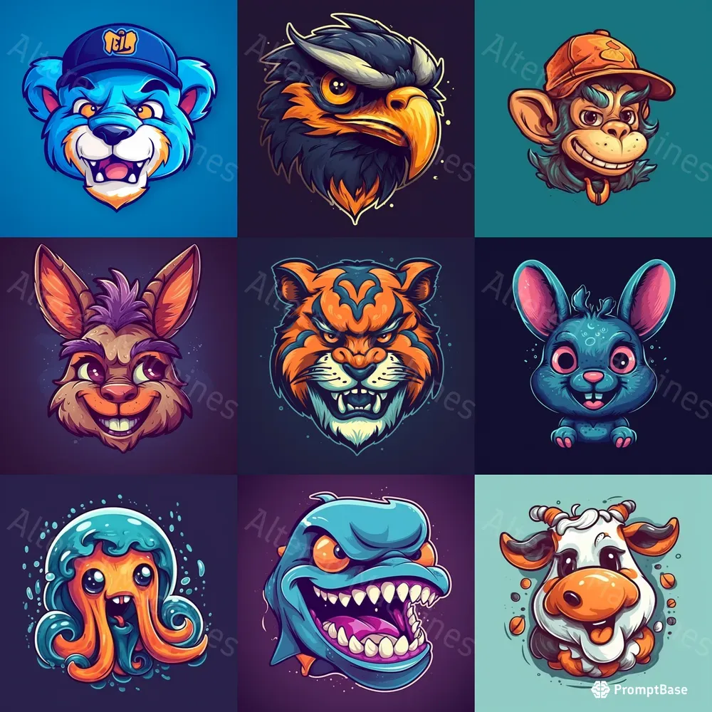 Mascot Logo Designs Midjourney Prompt | PromptBase