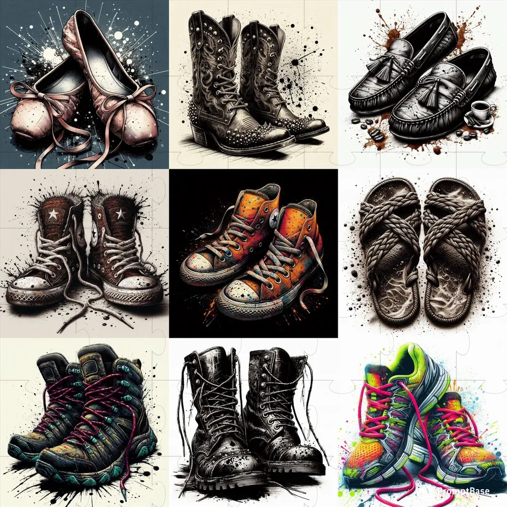 Artistic Shoe Showcases DALL·E Prompt | PromptBase