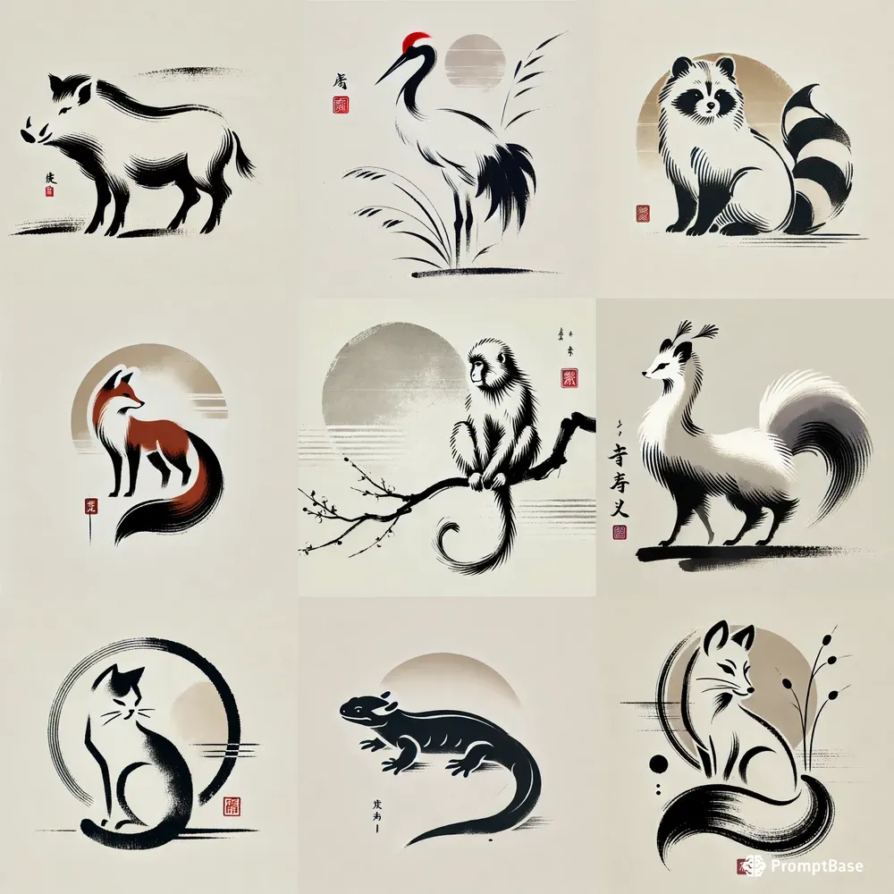Japanese Animal Logos For Fashion DALL·E Prompt | PromptBase