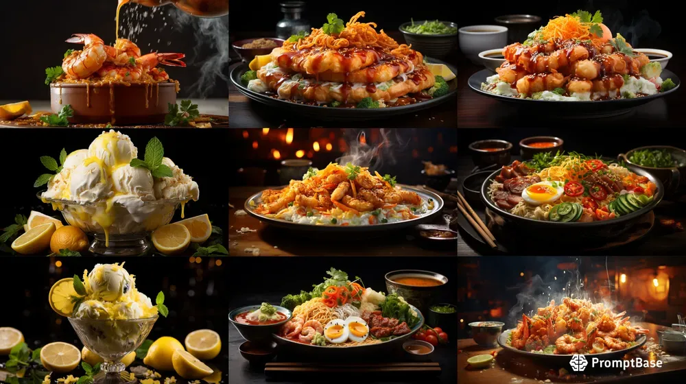 Visual Feasts Of Food Photographs Midjourney Prompt | PromptBase