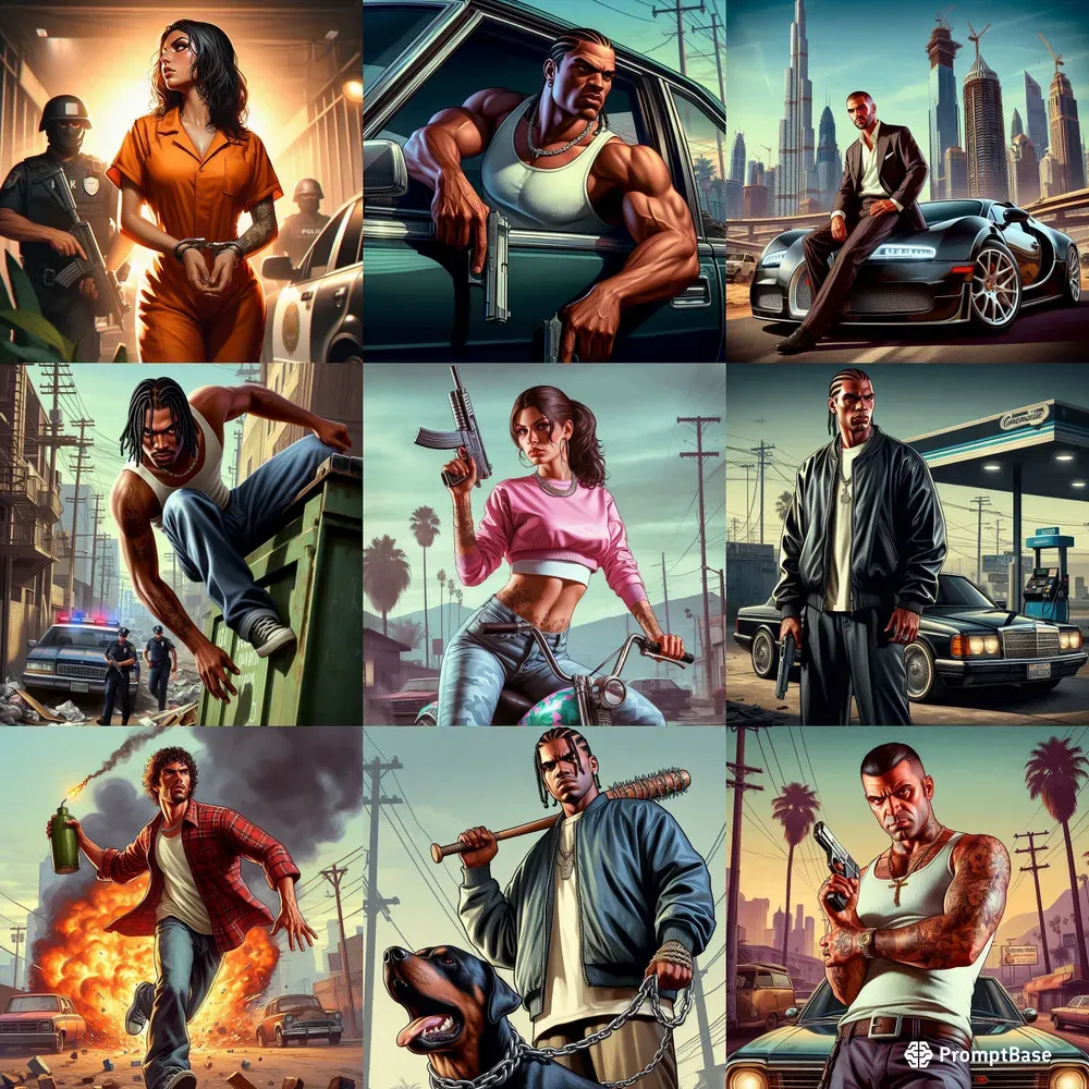 Gta Poster Makers DALL·E Prompt | PromptBase