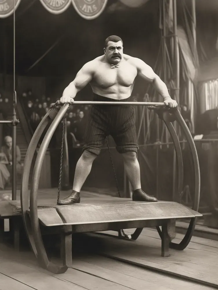Vintage Strongmen Circus Bodybuilders Midjourney Prompt | PromptBase