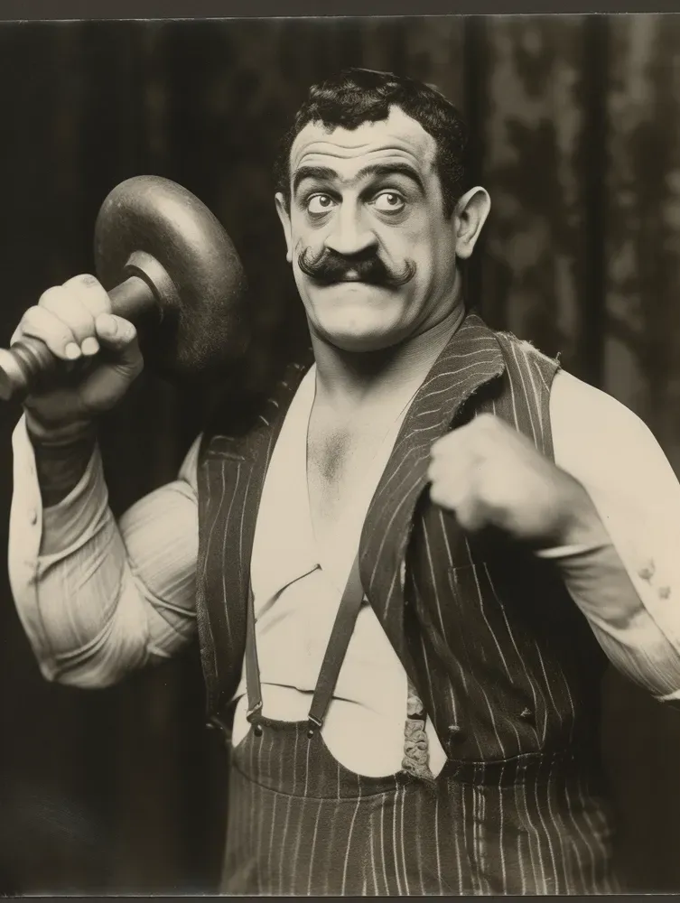 Vintage Strongmen Circus Bodybuilders Midjourney Prompt | PromptBase
