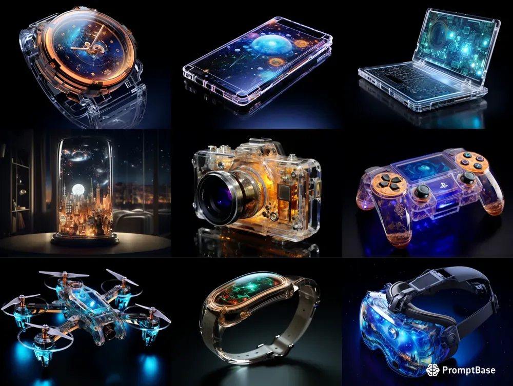 Transparent Electronics Midjourney Prompt | PromptBase