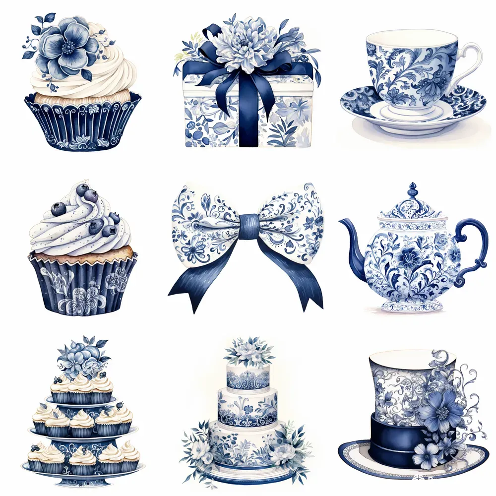 Toile Tea Party Clipart Illustrations Midjourney Prompt | PromptBase