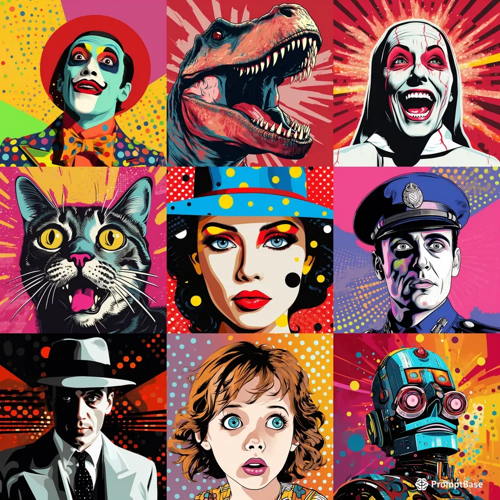 Pop Art Style Portraits Midjourney Prompt | PromptBase