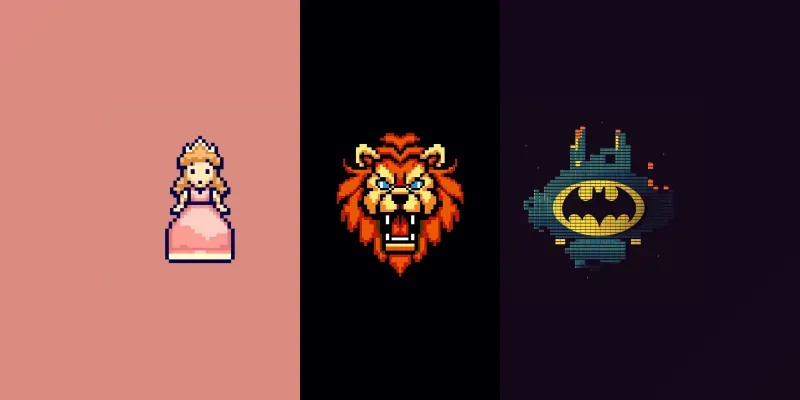 Funny Pixel Logos Midjourney Prompt | PromptBase