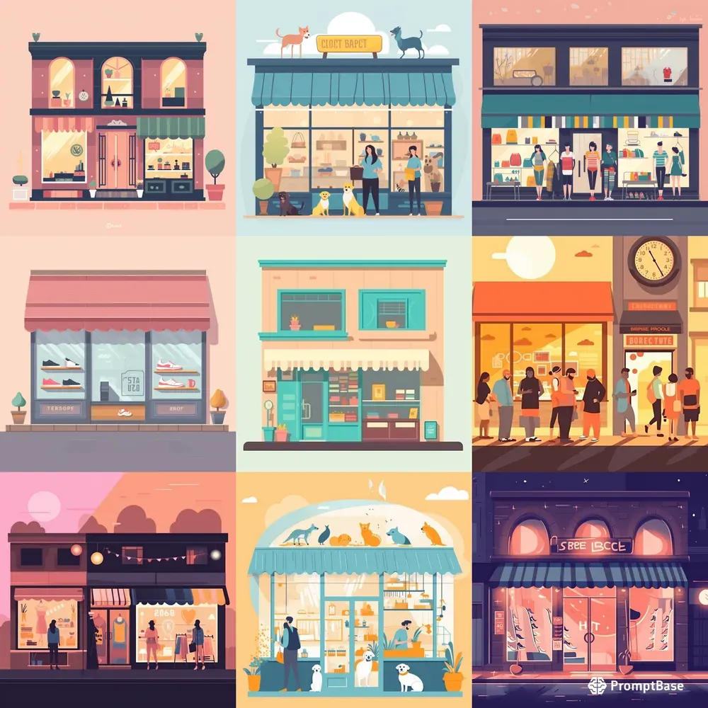 Cute Storefront Illustration Generator Midjourney Prompt | PromptBase