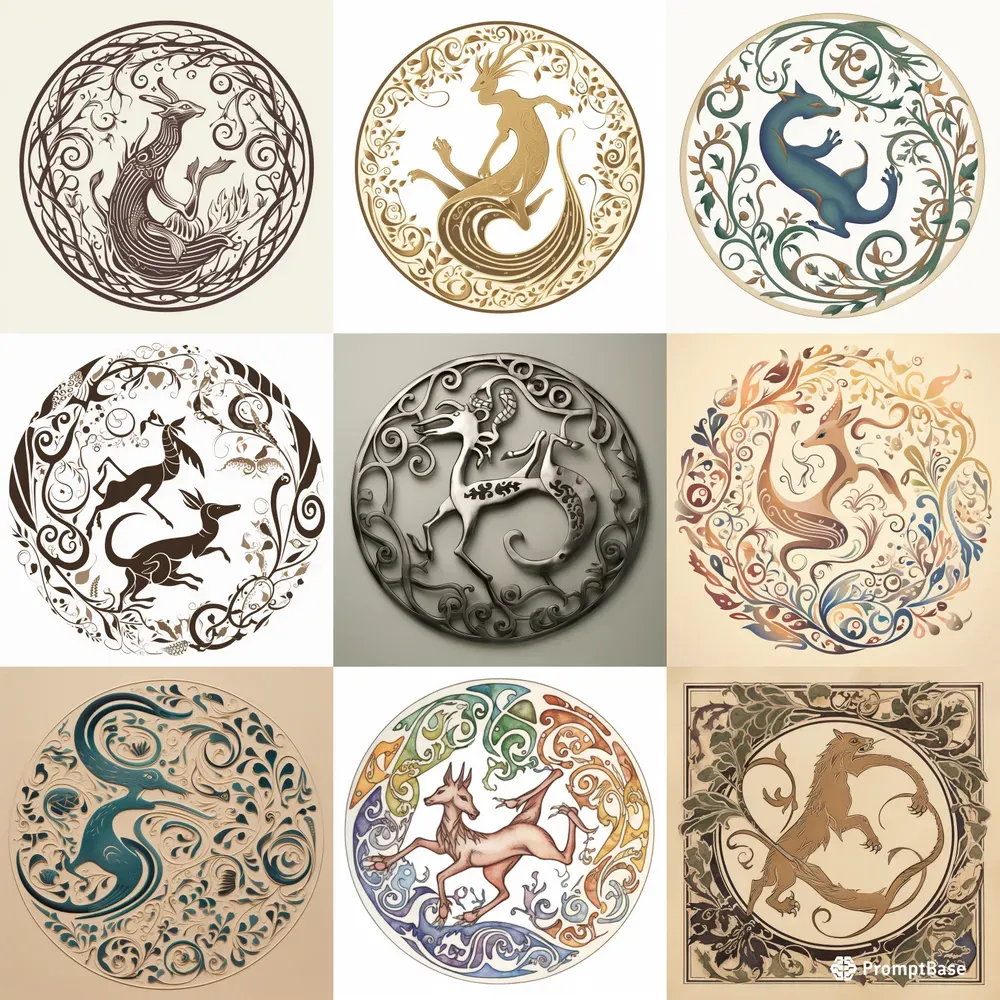 Whimsical Wildlife Emblems Midjourney Prompt | PromptBase