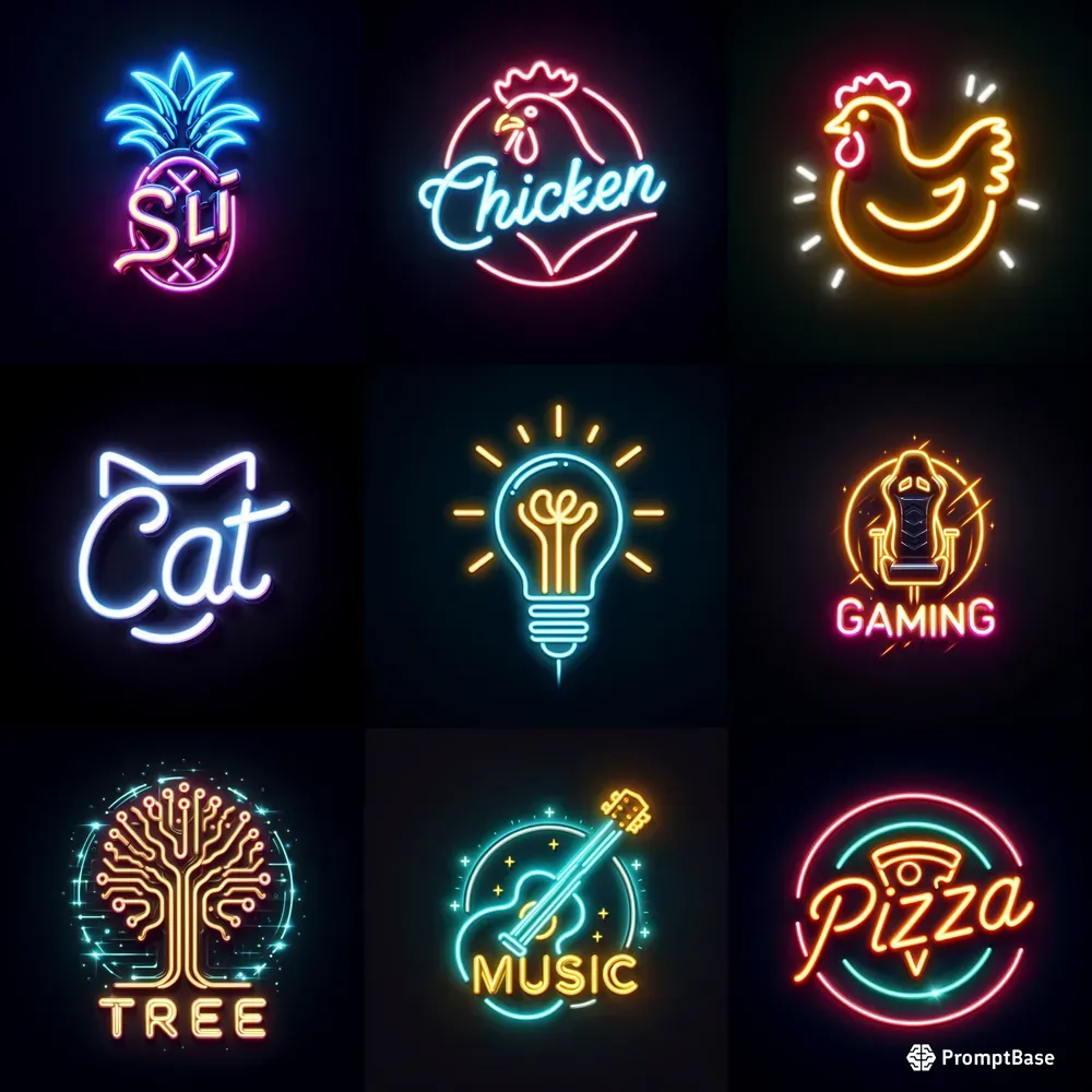 Neon Logos DALL·E Prompt | PromptBase