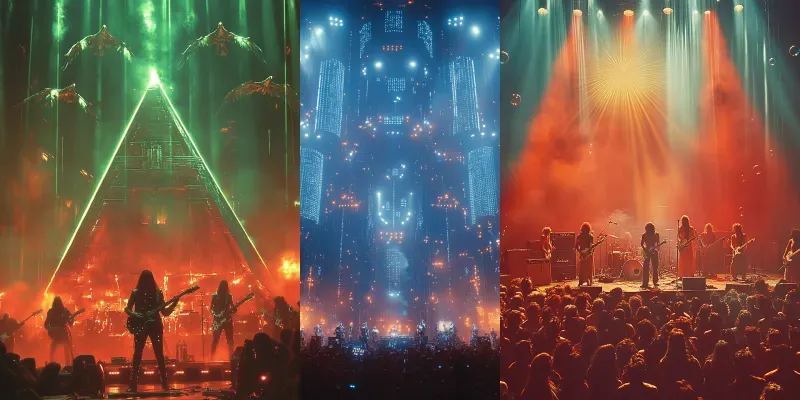 Concert Scenes With Unique Stage Designs Generator App | PromptBase