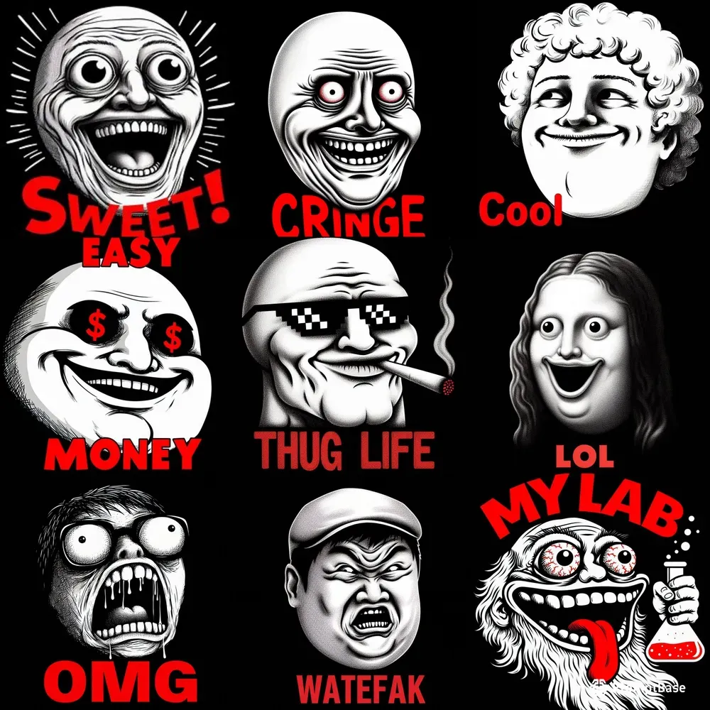 Meme Face Old School Masters DALL·E Prompt | PromptBase