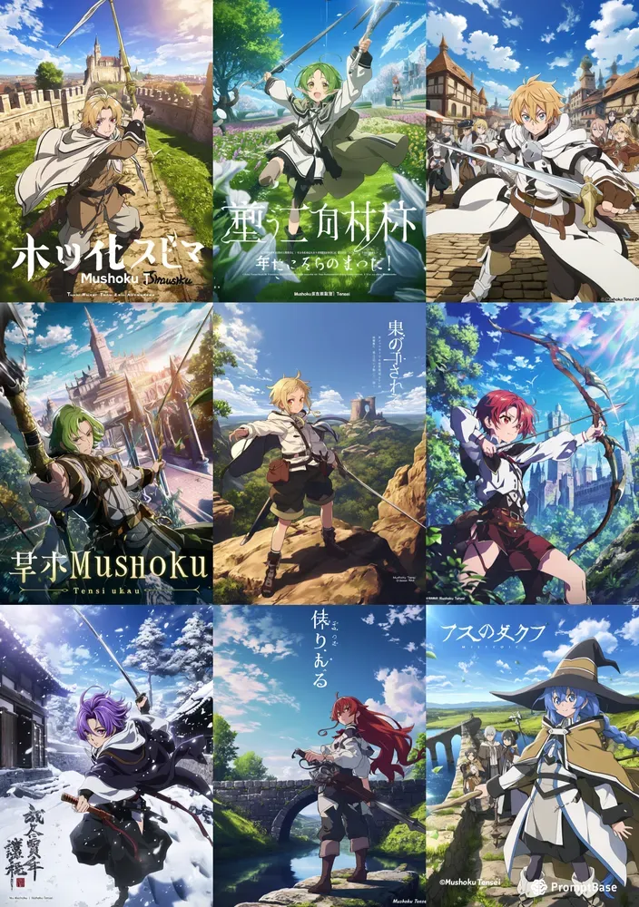 Anime Posters Of Mushoku Tensei Midjourney Prompt | PromptBase