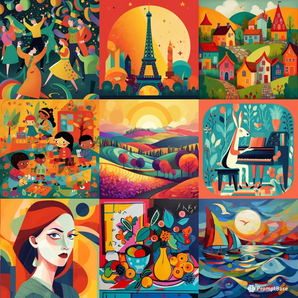 Naive Style Art Depictions Of Any Scenes Midjourney Prompt | PromptBase