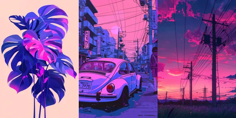 Lofi Vaporwave Poster Art Midjourney Prompt | PromptBase