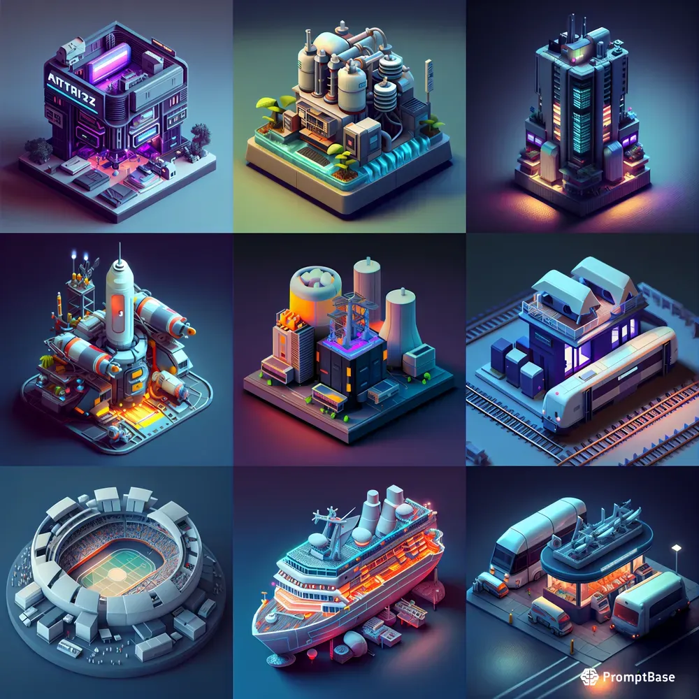 Future Isometric 3D Game Assets Midjourney Prompt | PromptBase