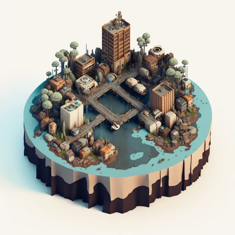 Post Apocalyptic City Blocks Midjourney Prompt | PromptBase