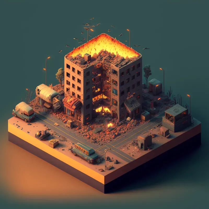 Post Apocalyptic City Blocks Midjourney Prompt | PromptBase