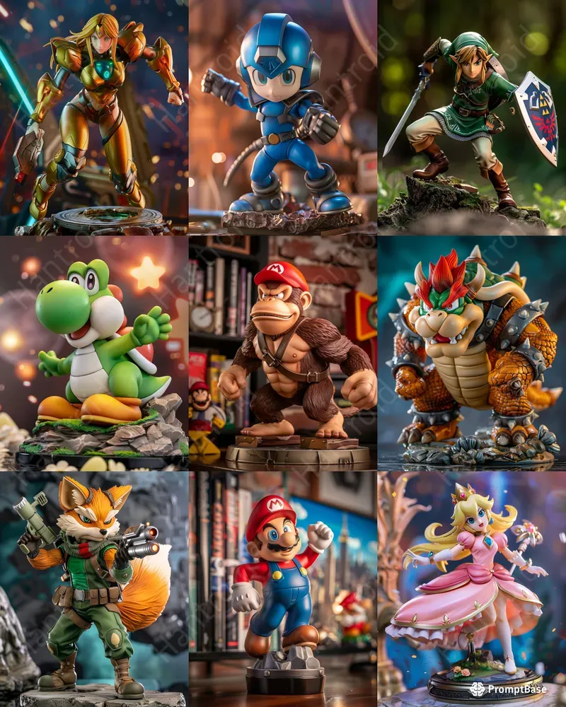 Nintendo Icon Statues Unveiled Midjourney Prompt | PromptBase