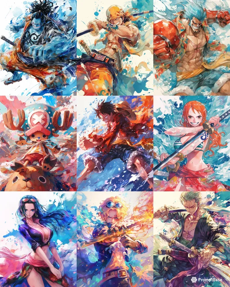 One Piece Splash Characters Elegance Midjourney Prompt | PromptBase