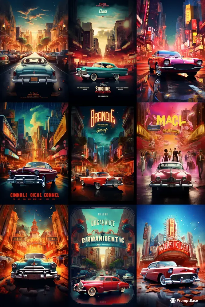 Retro Car Posters Midjourney Prompt | PromptBase