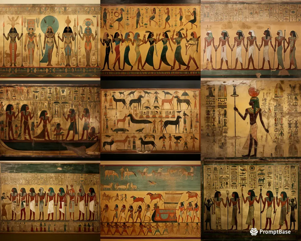 Ancient Egyptian Murals Midjourney Prompt | PromptBase Ancient Egyptian Murals Midjourney Prompt | PromptBase