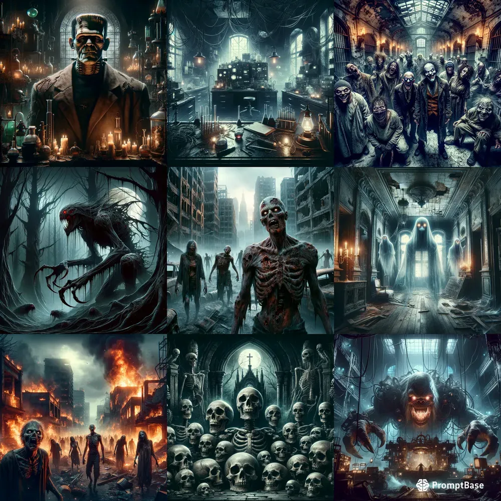 Haunting Visions Dark Art Illustrations DALL·E Prompt | PromptBase