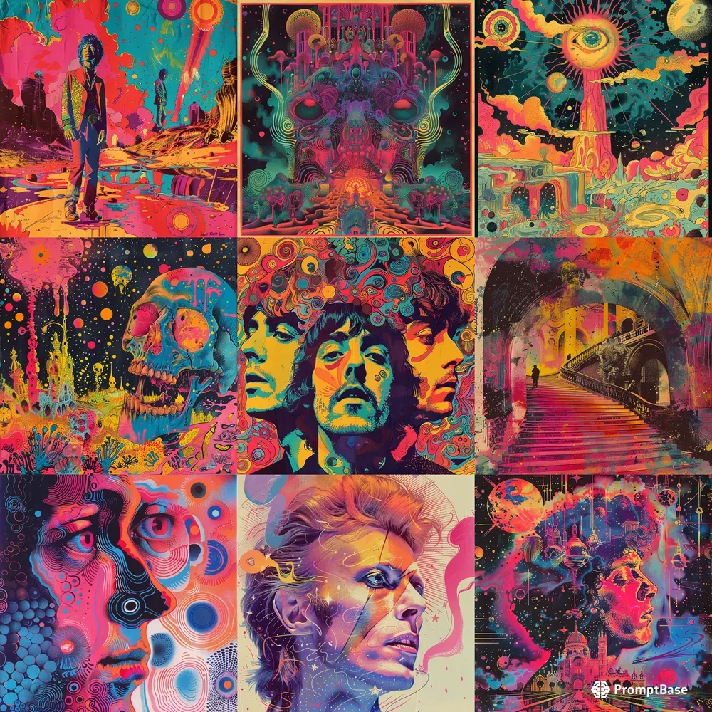 Psychedelic Album Covers Midjourney Prompt | PromptBase