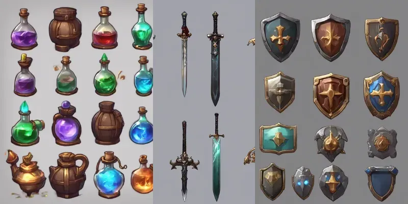 Rpg Gui Item Icons Generator App | PromptBase