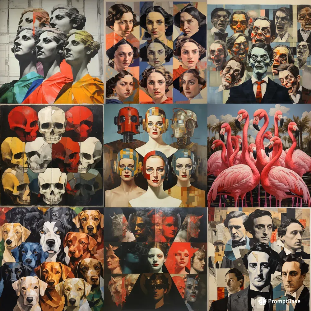 Contemporary Pop Art Collages Midjourney Prompt | PromptBase