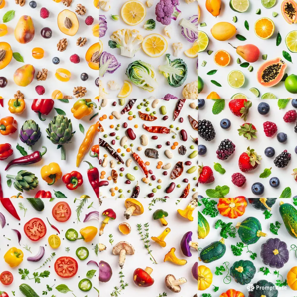 Colorful Fruits And Vegetables Aesthetic Midjourney Prompt | PromptBase