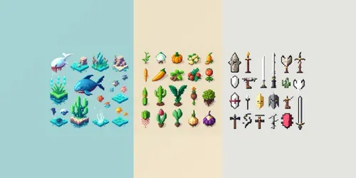 Pixel Art Object Sprite Sheets Midjourney Prompt | PromptBase