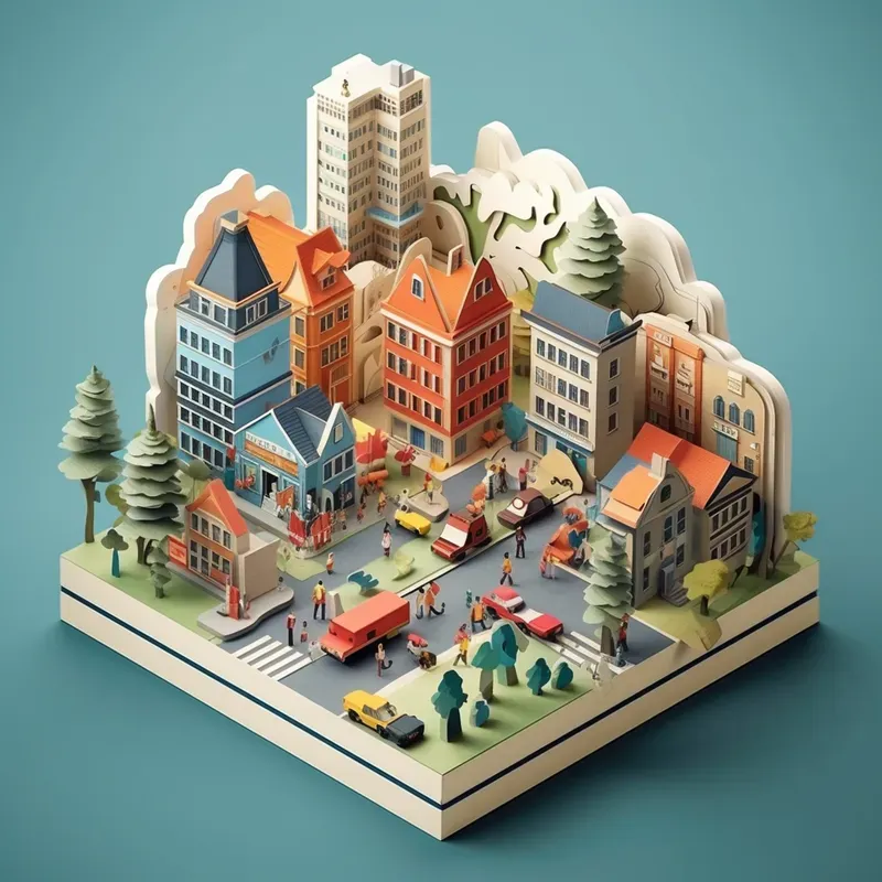 Isometric Paper Popup Inspirations Midjourney Prompt | PromptBase