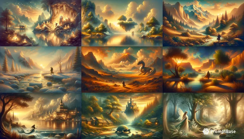 Enchanting Storybook Landscapes DALL·E Prompt | PromptBase