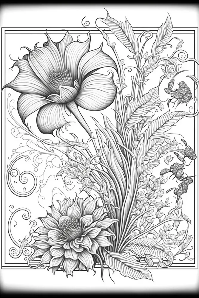 Adult Coloring Pages Midjourney Prompt | PromptBase