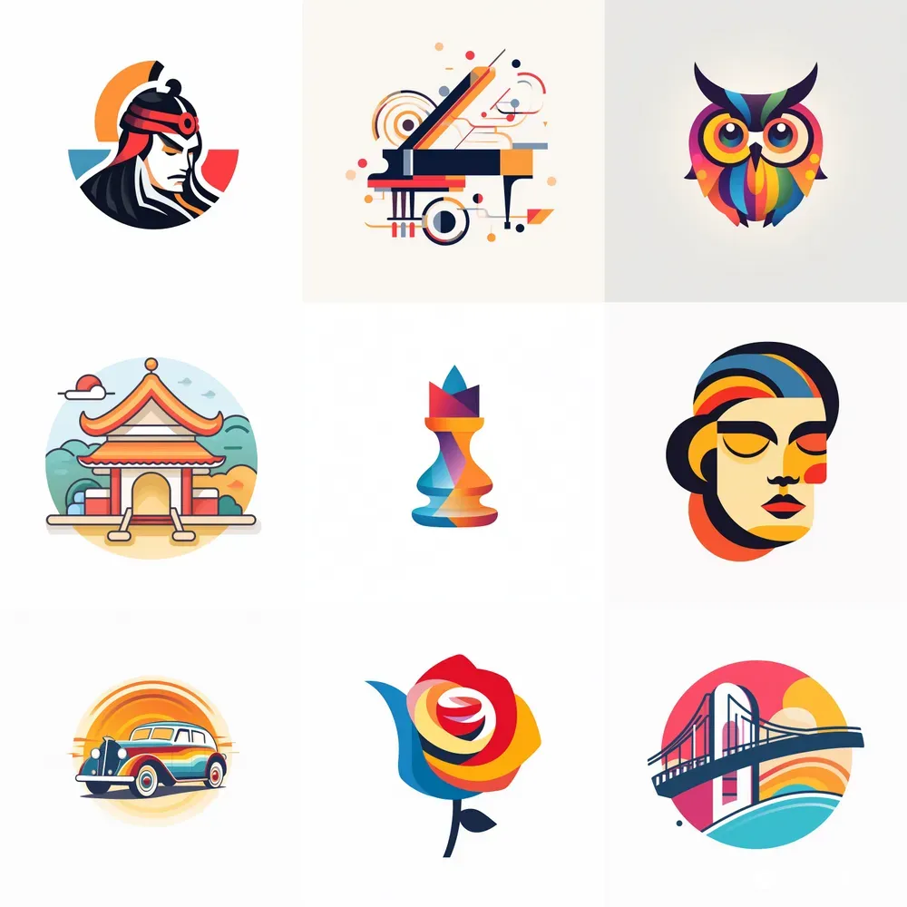 Simple And Fun Icon Logos Midjourney Prompt | PromptBase