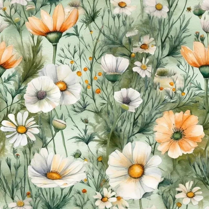 Watercolor Wildflower Patterns Midjourney Prompt | PromptBase