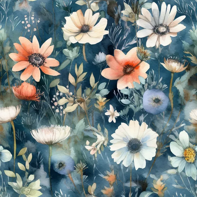 Watercolor Wildflower Patterns Midjourney Prompt | PromptBase
