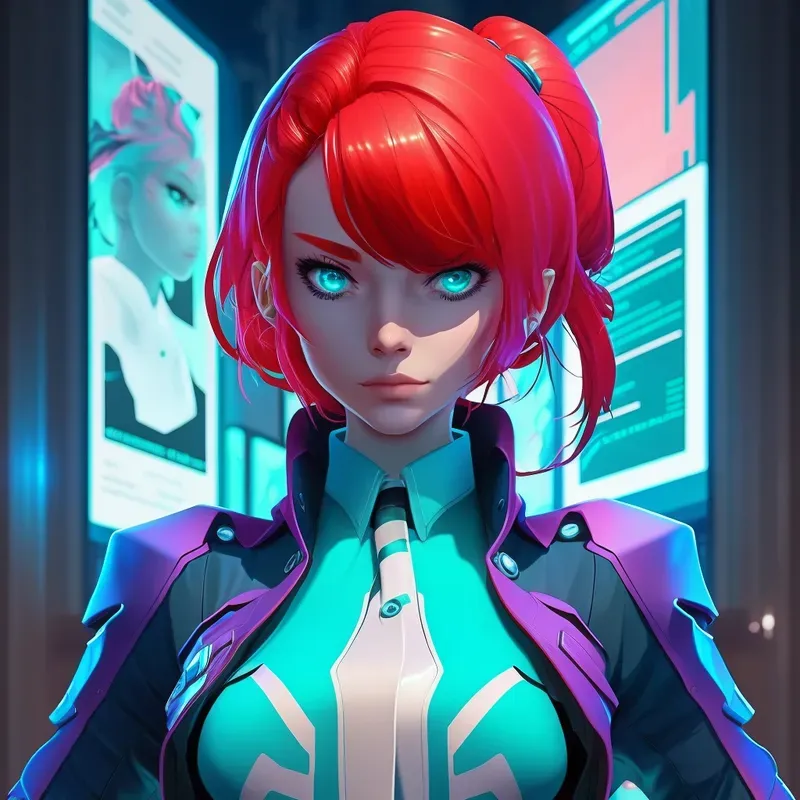 High Tech Anime Girls Game Avatars 3D Midjourney Prompt | PromptBase