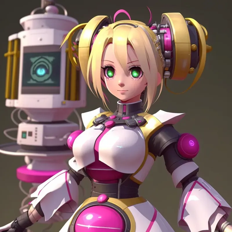 Robot Maid Anime Girls Cute Avatars 3D Midjourney Prompt | PromptBase