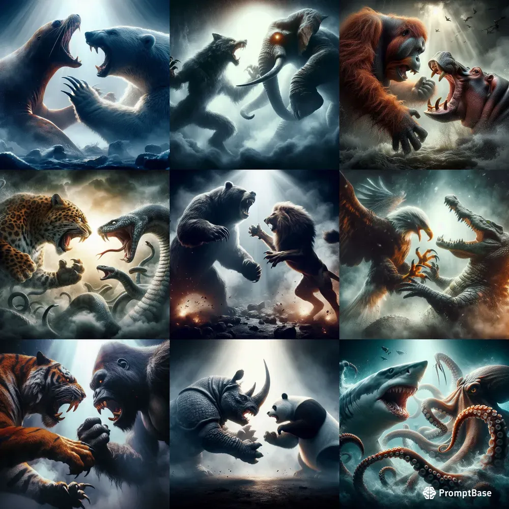 Epic Animal Battles DALL·E Prompt | PromptBase