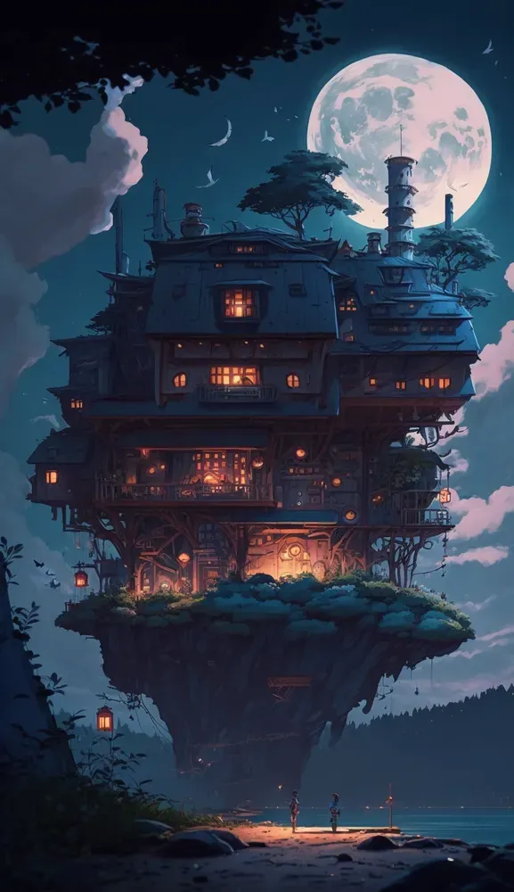 Fantastic Beautiful Ghibli Buildings Midjourney Prompt | PromptBase