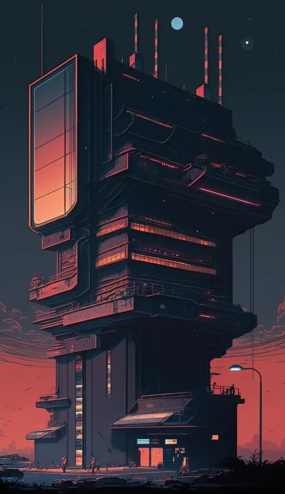 Cyber Punk Moebius Buildings Midjourney Prompt | PromptBase