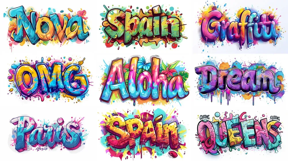 Graffiti Texts Midjourney Prompt | PromptBase