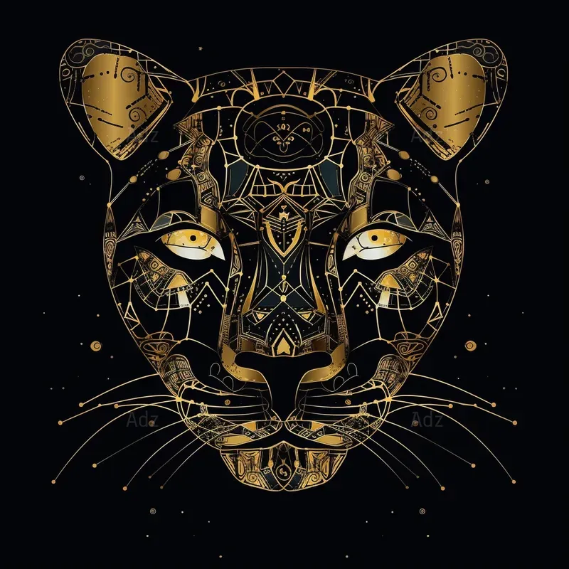 Gold Animal Emblem Midjourney Prompt | PromptBase