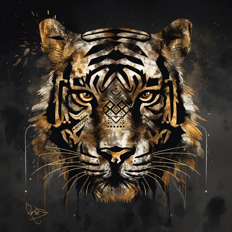 Gold Animal Emblem Midjourney Prompt | PromptBase